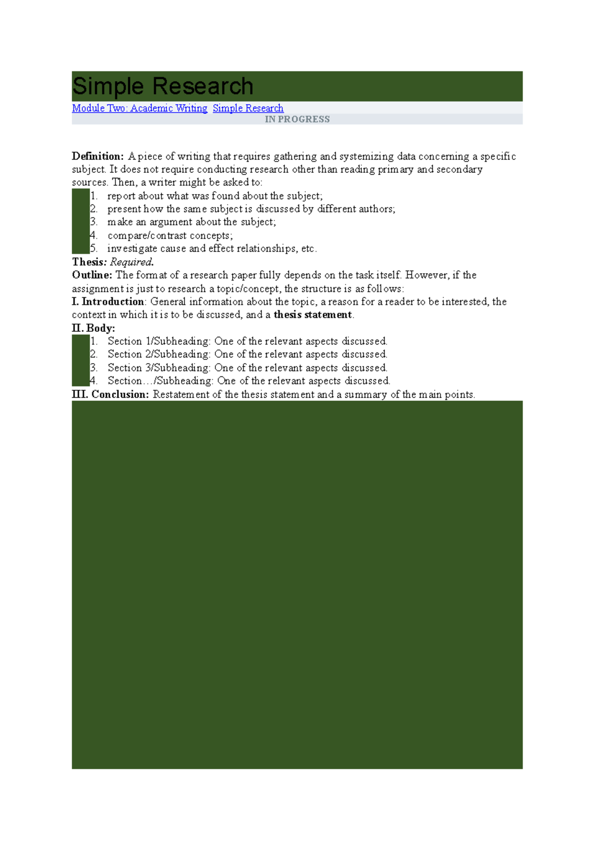 Simple Research - guidance - Simple Research Module Two: Academic ...