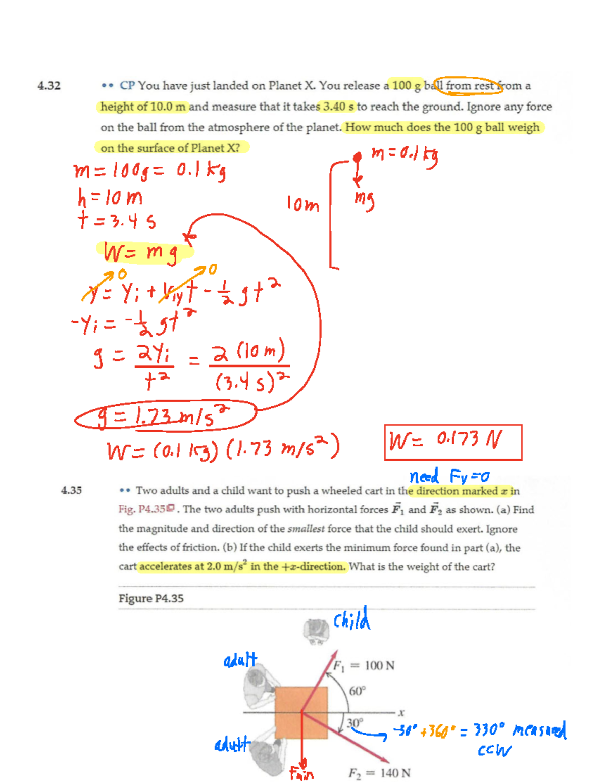 Lecture-4-problems - questions for general calc phys - PHYS 1115 - Studocu