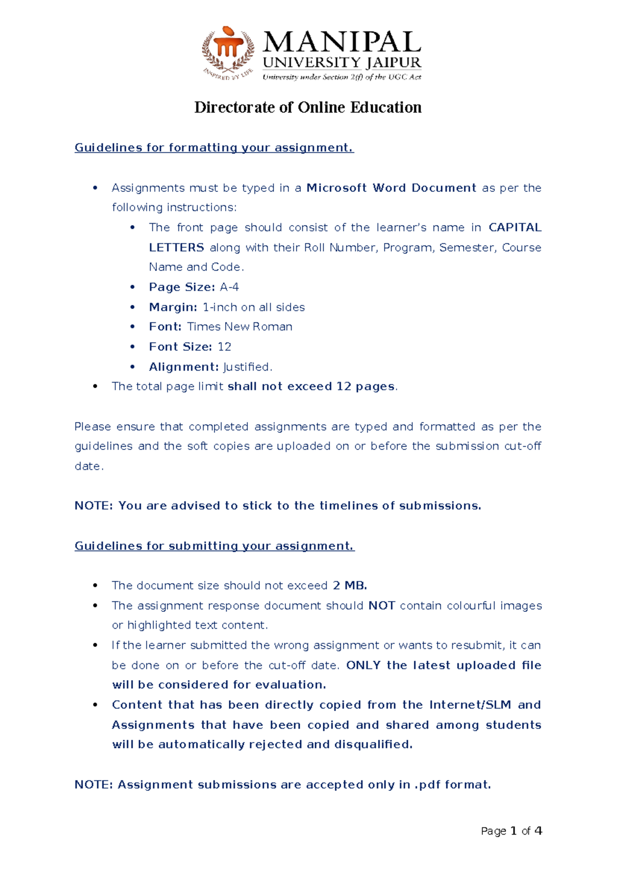 Assignment DITF304 MBA 3 Set-1 and 2 Sep2023 - Guidelines for formatting your assignment. - Studocu