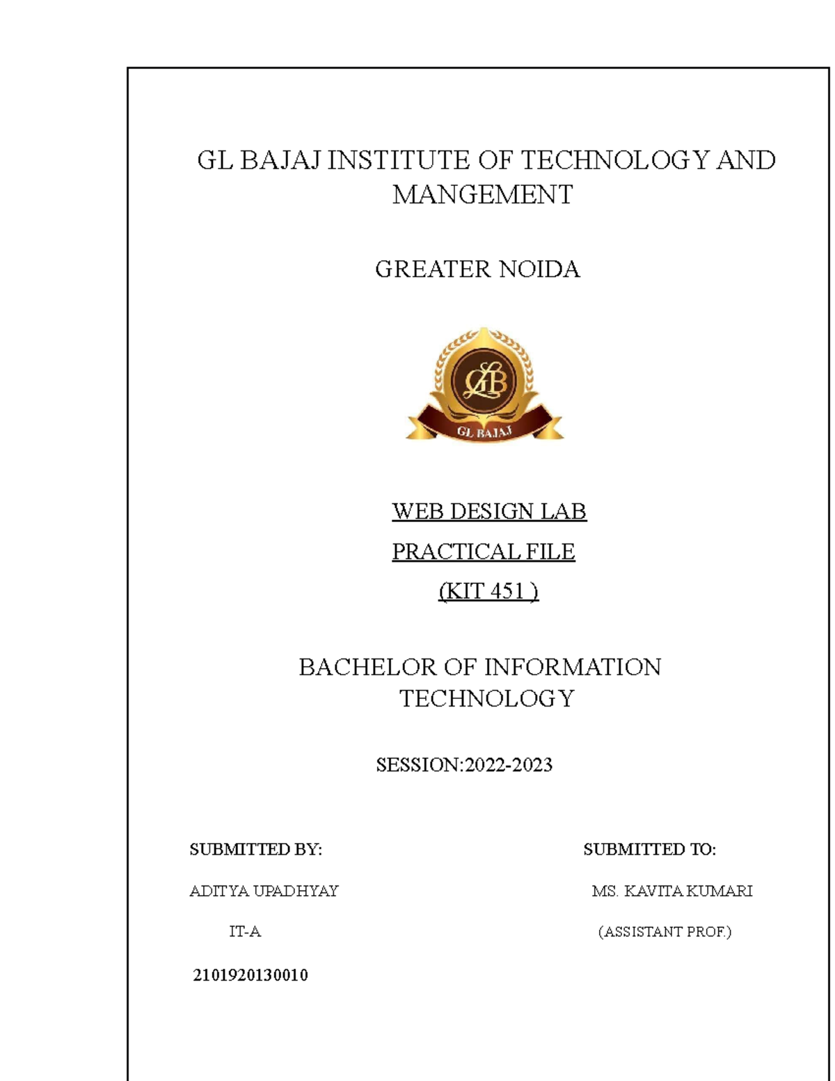 Web Designing aktu - GL BAJAJ INSTITUTE OF TECHNOLOGY AND MANGEMENT ...