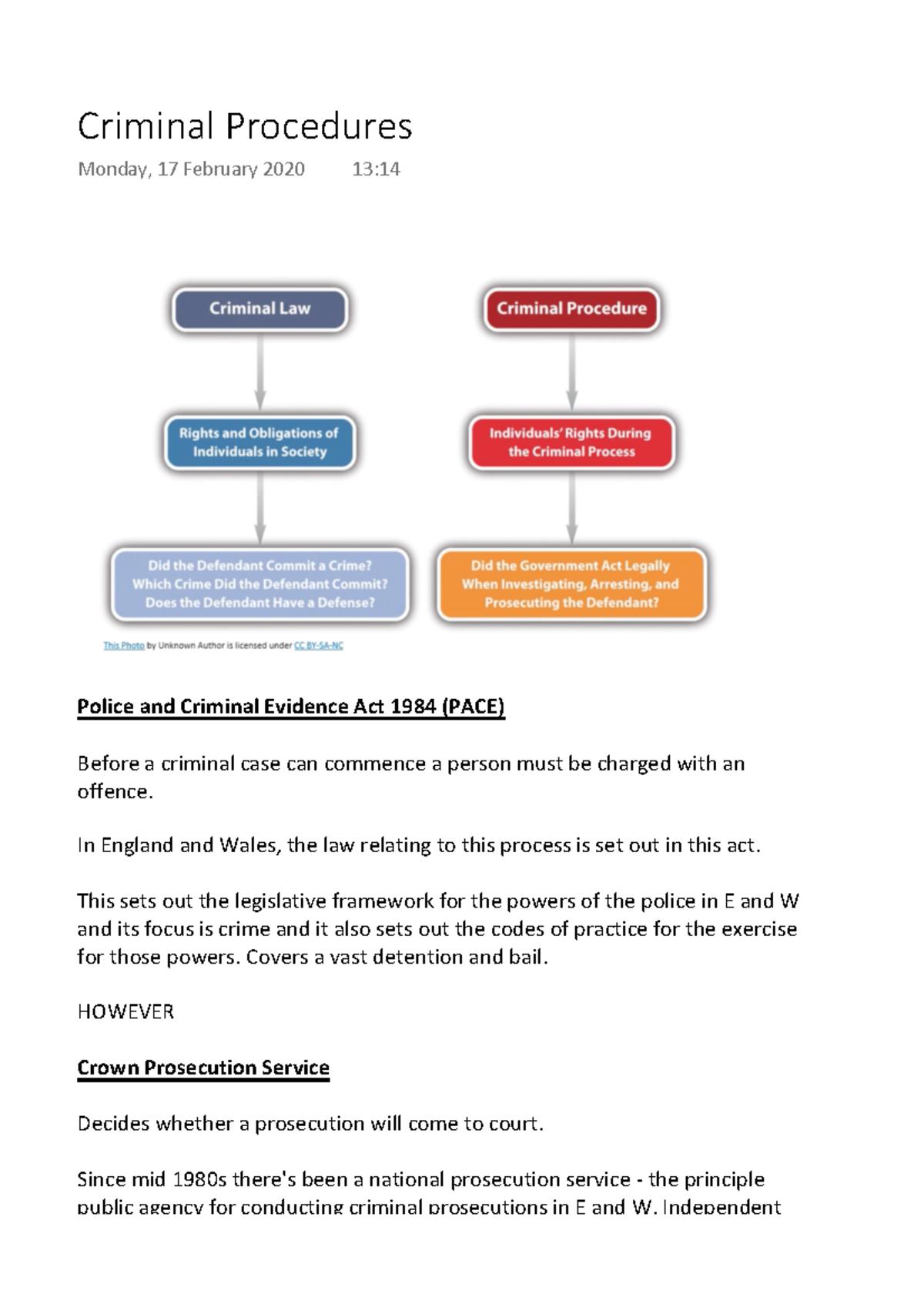 Criminal Procedures - ... - Police and Criminal Evidence Act 1984 (PACE ...