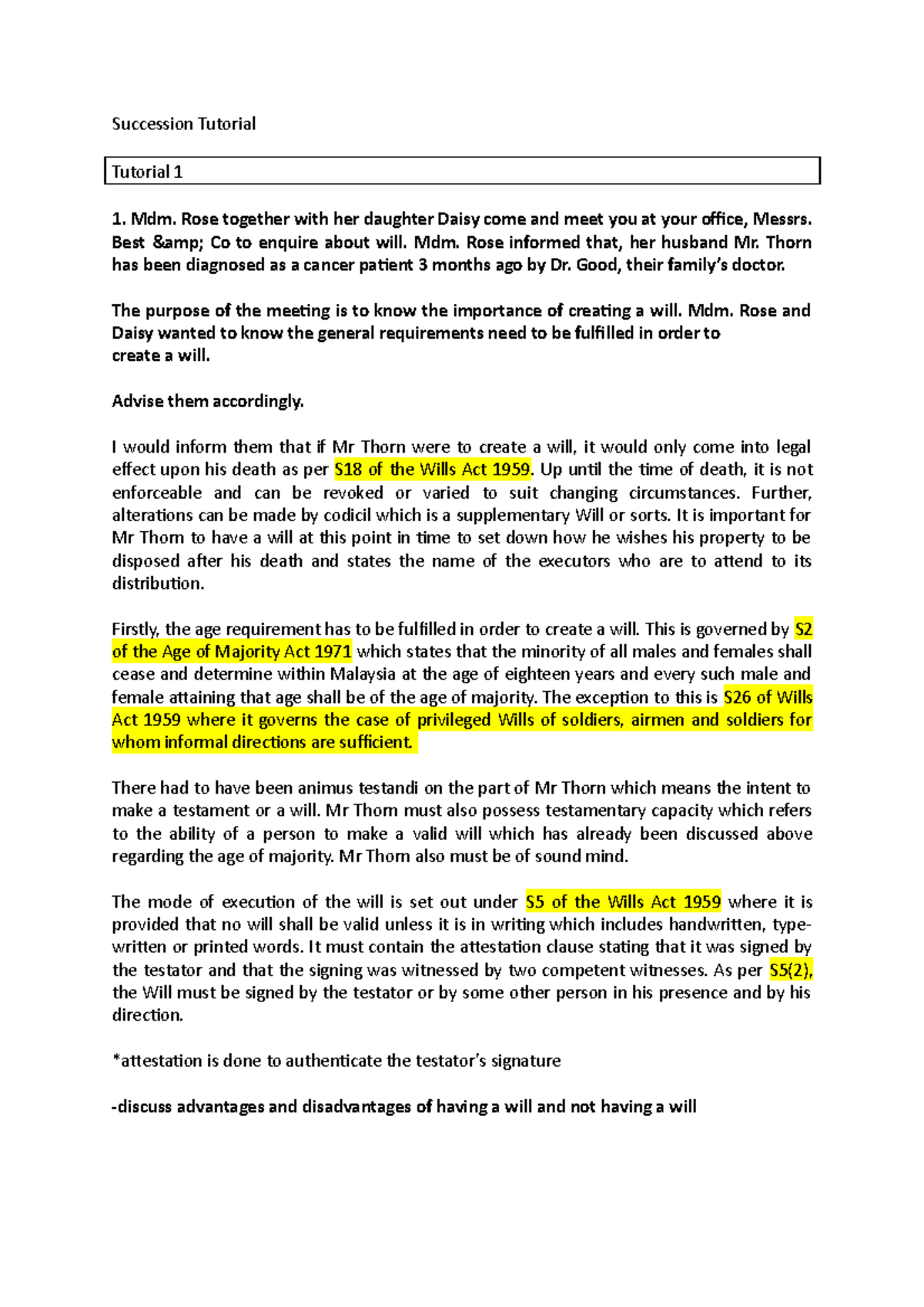 Succession Tutorial - Succession Tutorial Tutorial 1 Mdm. Rose together ...