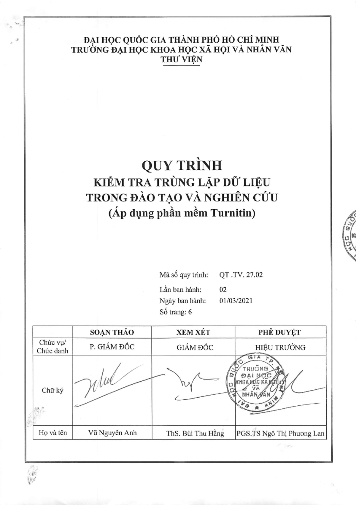 Quy trinh kiem tra trung lap du lieu trong dao tao va nghien cuu (ap dung phan mem Turnitin ...