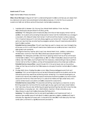 Annotated Text Set - 10% of final grade - Grade Level: 8 th Grade Topic ...