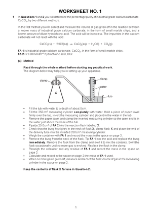 WS1-Solved - Chemistry Problem-Solved - 1 WORKSHEET NO. 1 In Questions ...