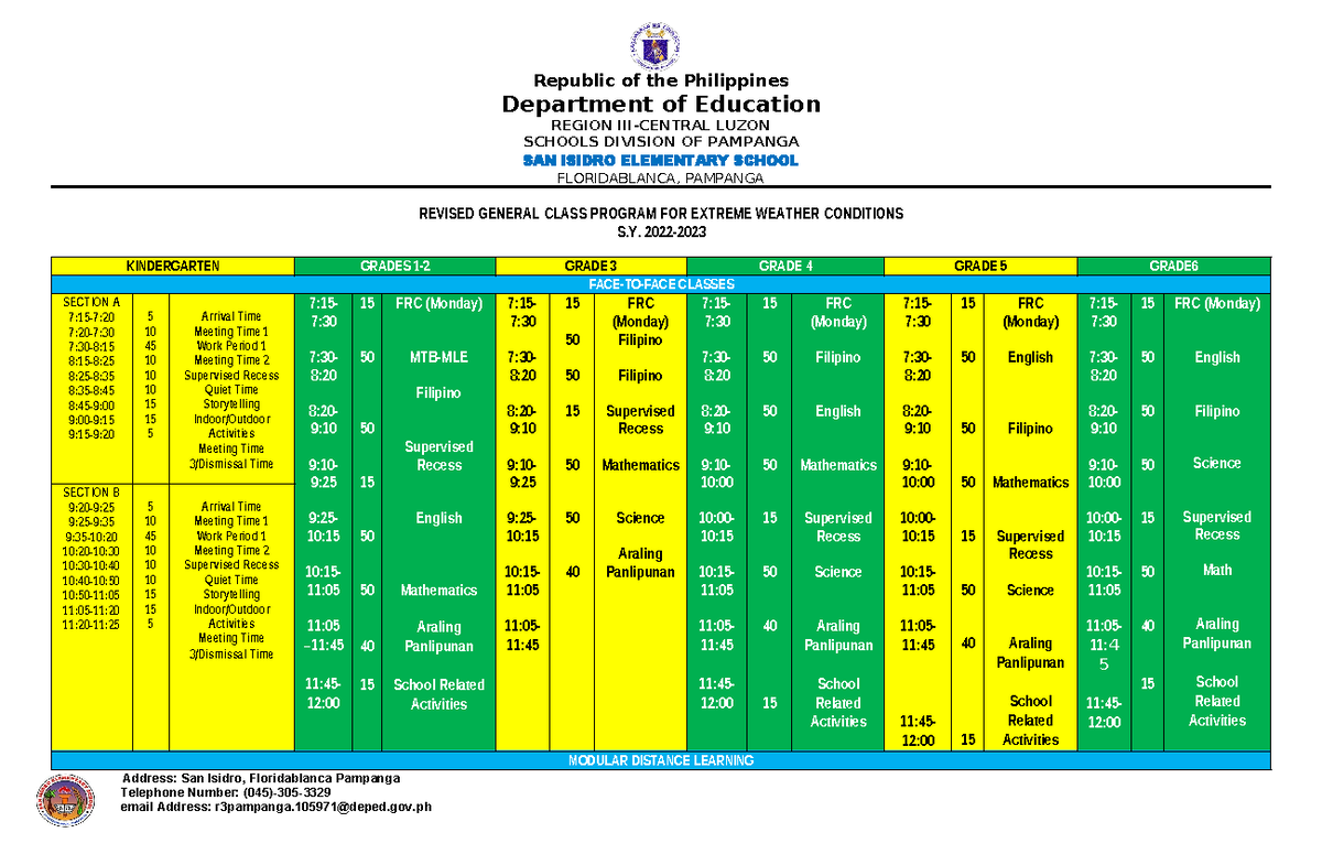 General-class-program - Republic of the Philippines Department of ...