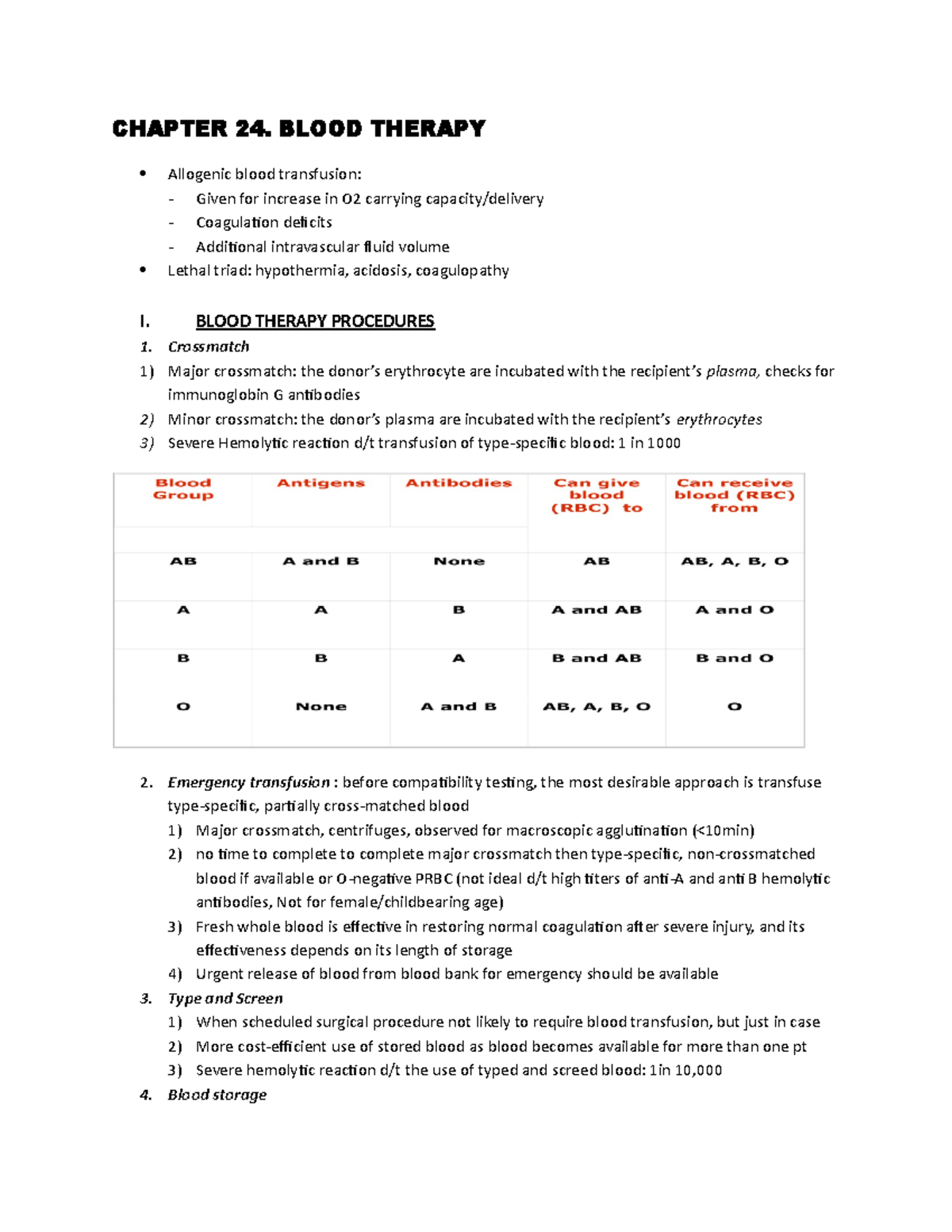 Chapter%20note%2024 - Fluid management - CHAPTER 24. BLOOD THERAPY ...
