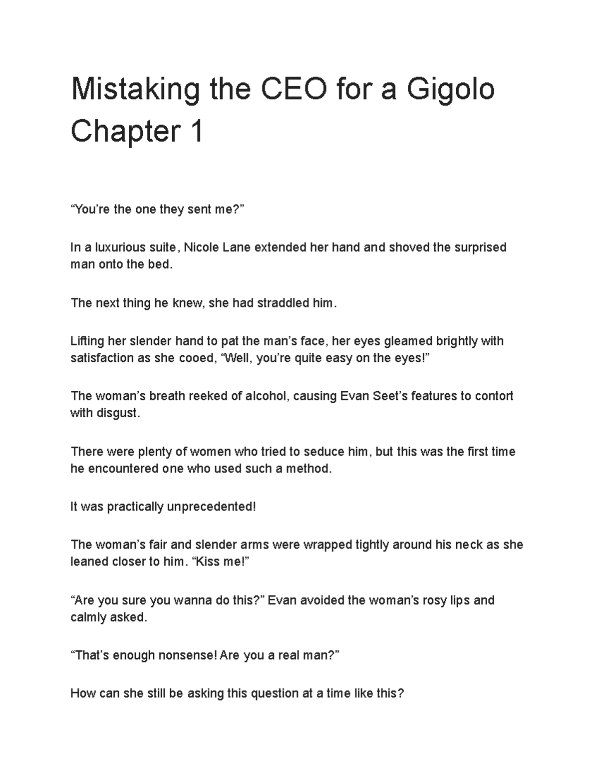 Mistaking the CEO for a Gigolo Chapter 1 merged - Mistaking the CEO for ...