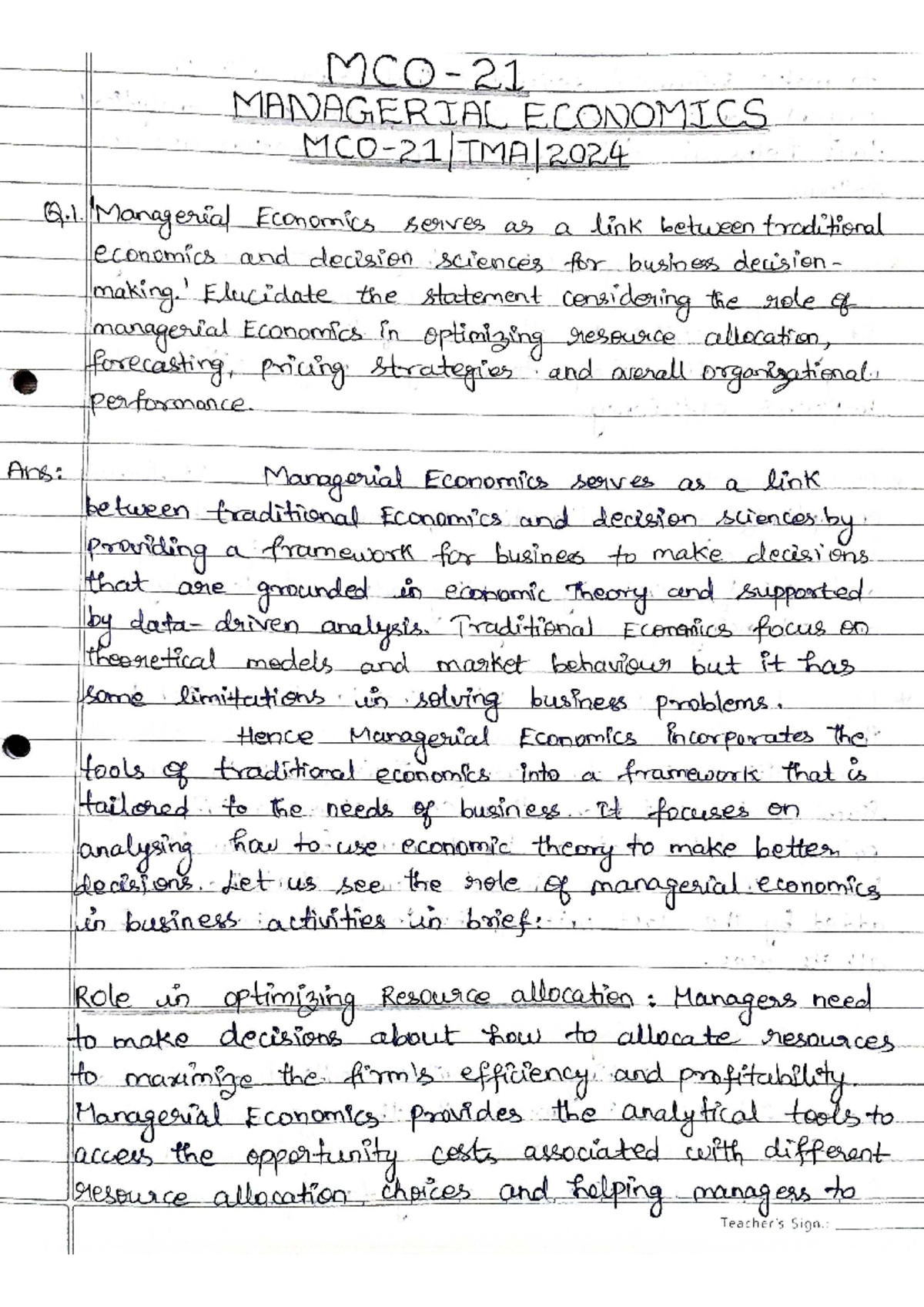 MCO21 - Managerial Economics - Studocu