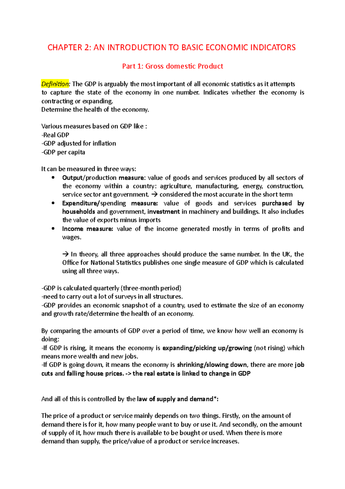 Introduction to Basic Economic Indicators - CHAPTER 2: AN INTRODUCTION ...