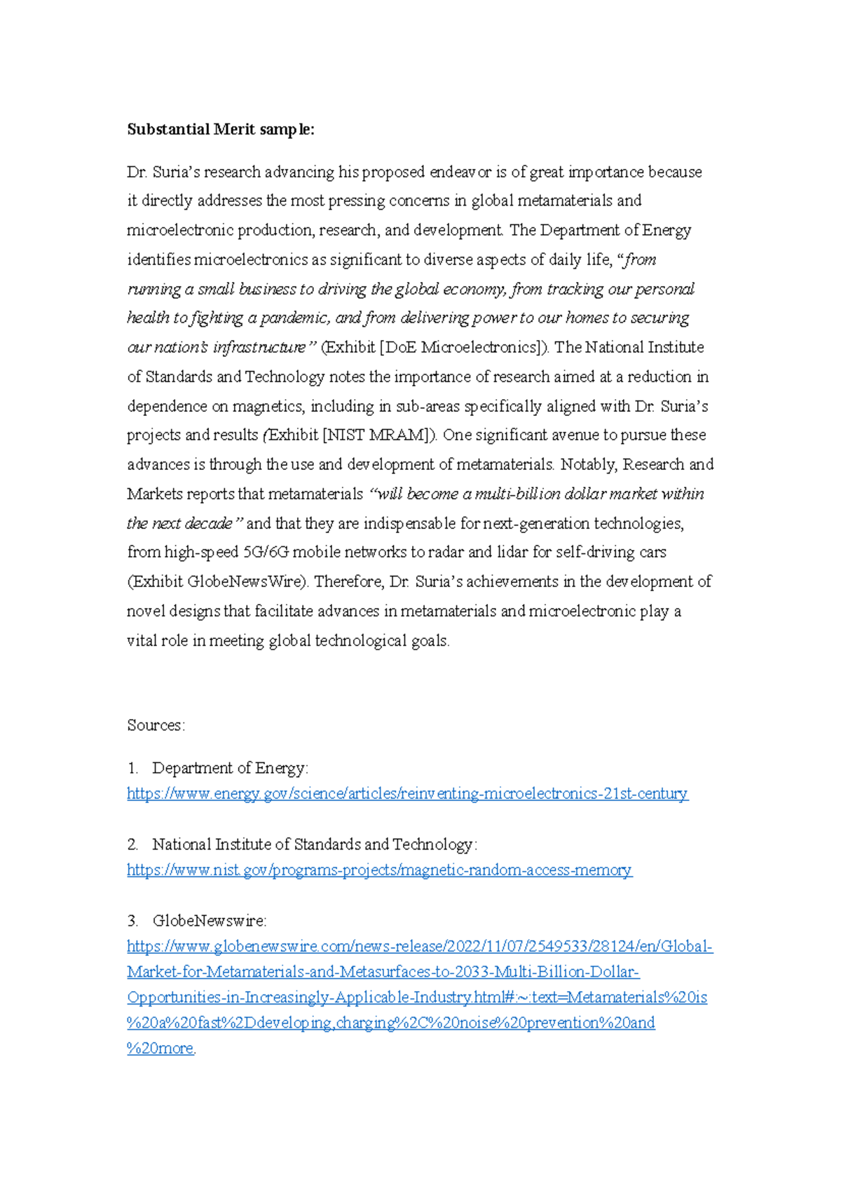 Substantial+Merit+sample - Substantial Merit sample: Dr. Suria’s ...