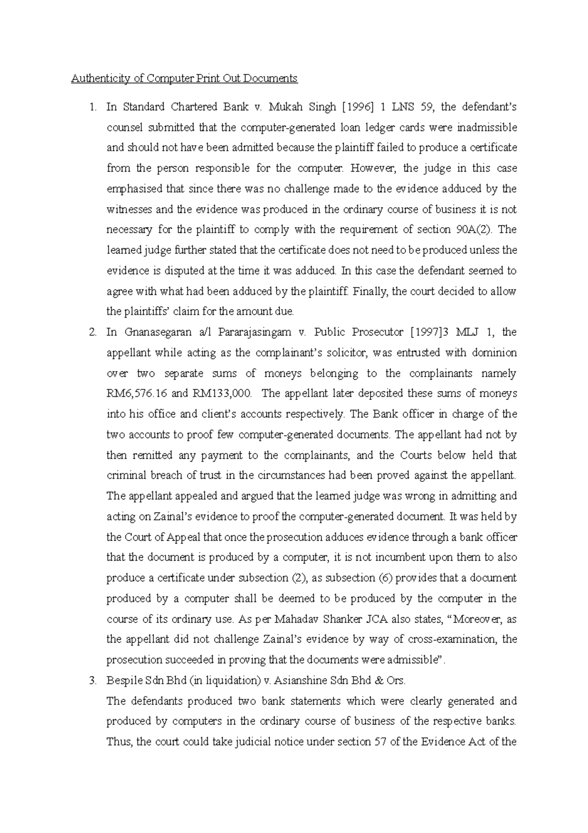 Sec 90 EA - Authenticity of Computer Print Out Documents - Authenticity ...