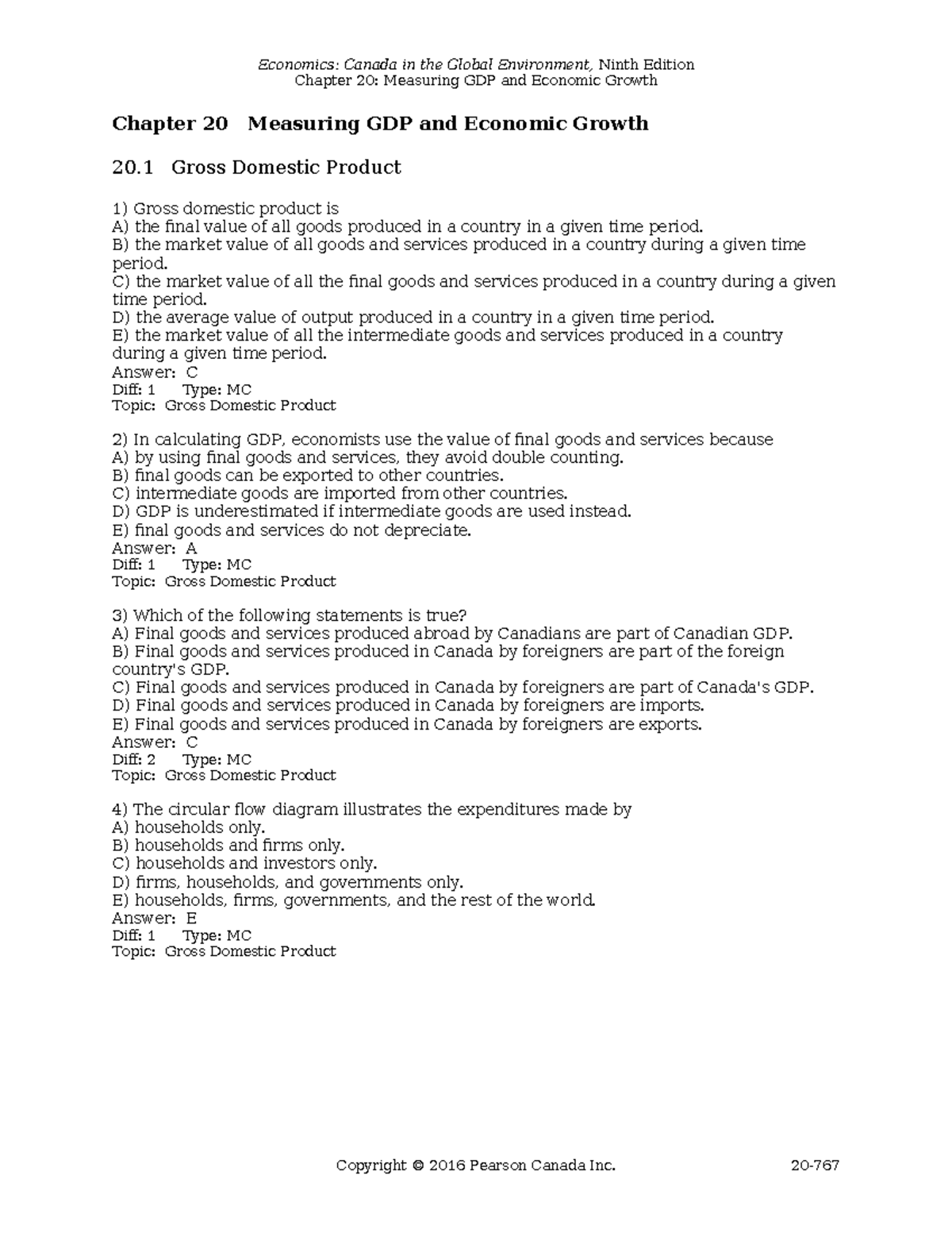 Parkin 9e TIF ch20 - Assignment /quiz - Chapter 20: Measuring GDP and ...