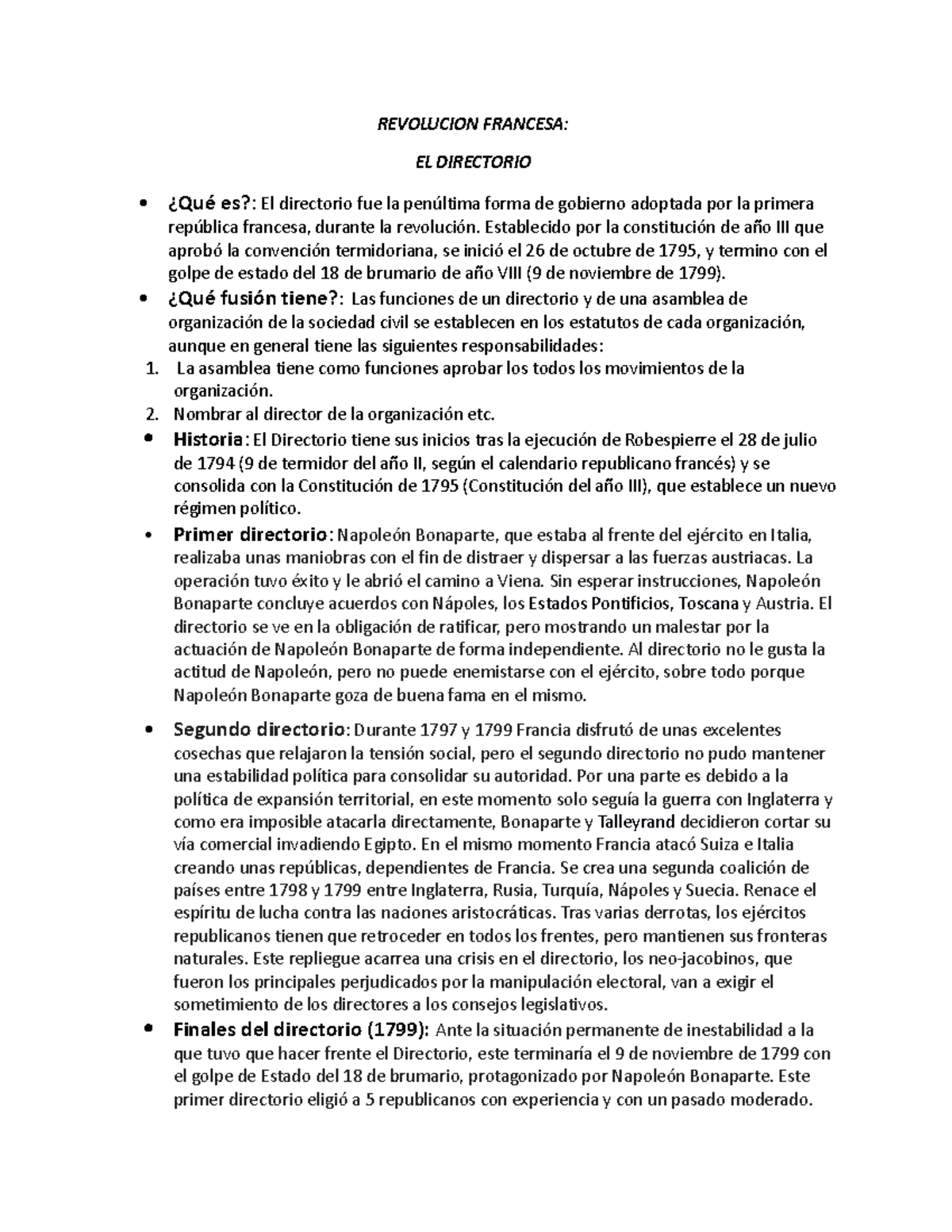 Revolucion Francesa - REVOLUCION FRANCESA: EL DIRECTORIO ¿Qué es?: El ...