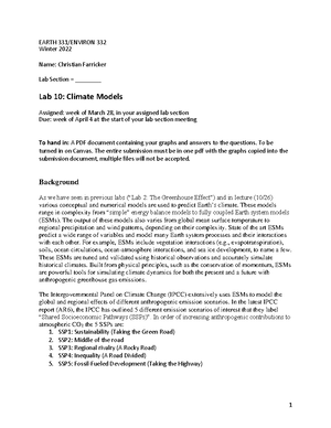Lab4 Earth 331 Answer Sheet - Earth 331 Name: EARTH 332, Winter 2022 ...