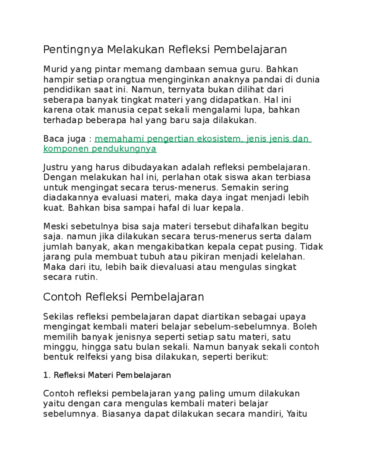Refleksi pembelajaran - Pentingnya Melakukan Refleksi Pembelajaran ...
