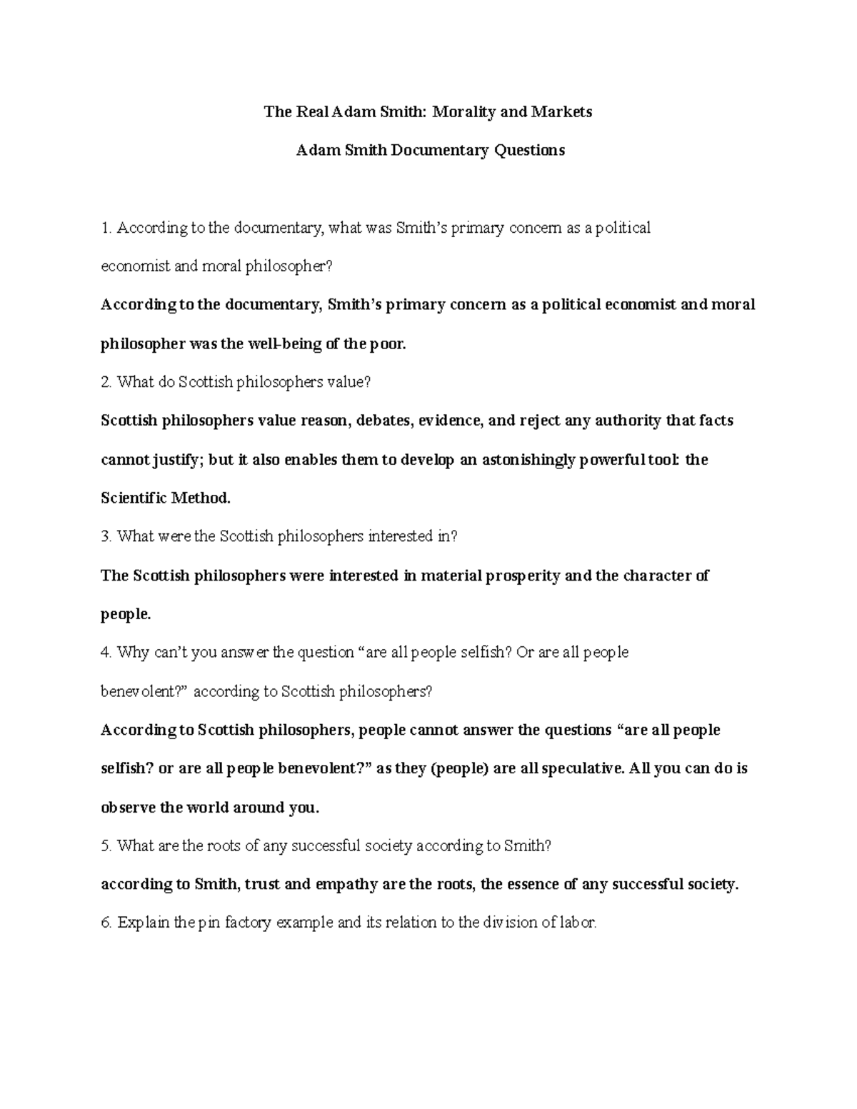 The Real Adam Smith Morality and Markets - What do Scottish ...