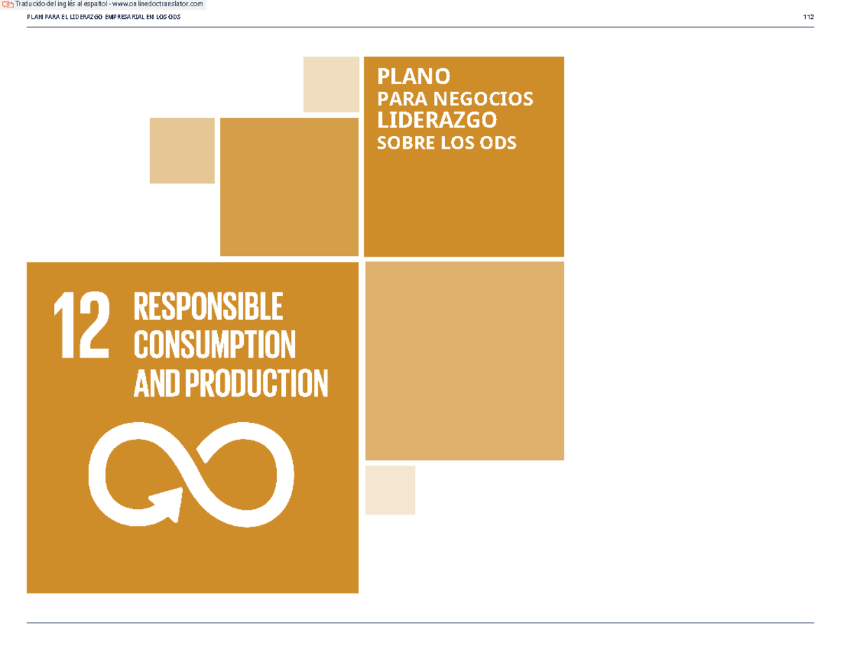 ODS 12 - ODS - PLAN PARA EL LIDERAZGO EMPRESARIAL EN LOS ODS 112 PLANO ...