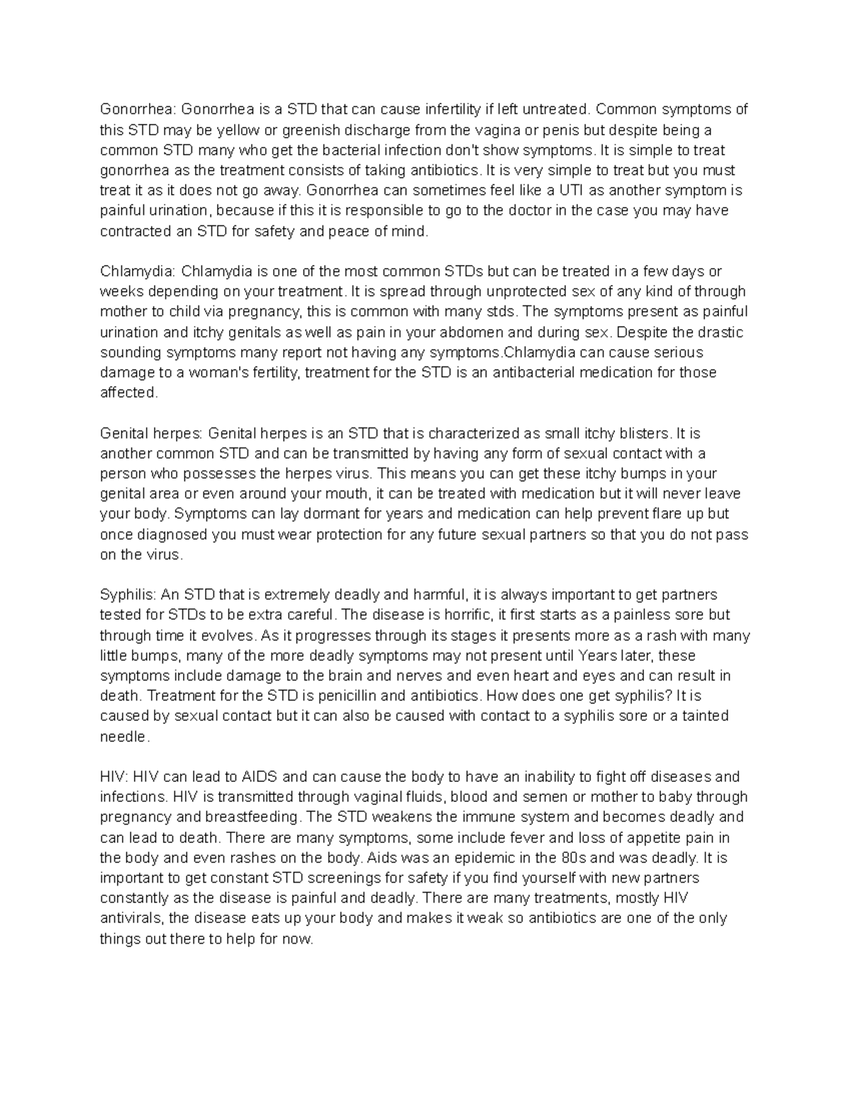 STDs - Notes on STDs and sexual health - Gonorrhea: Gonorrhea is a STD ...