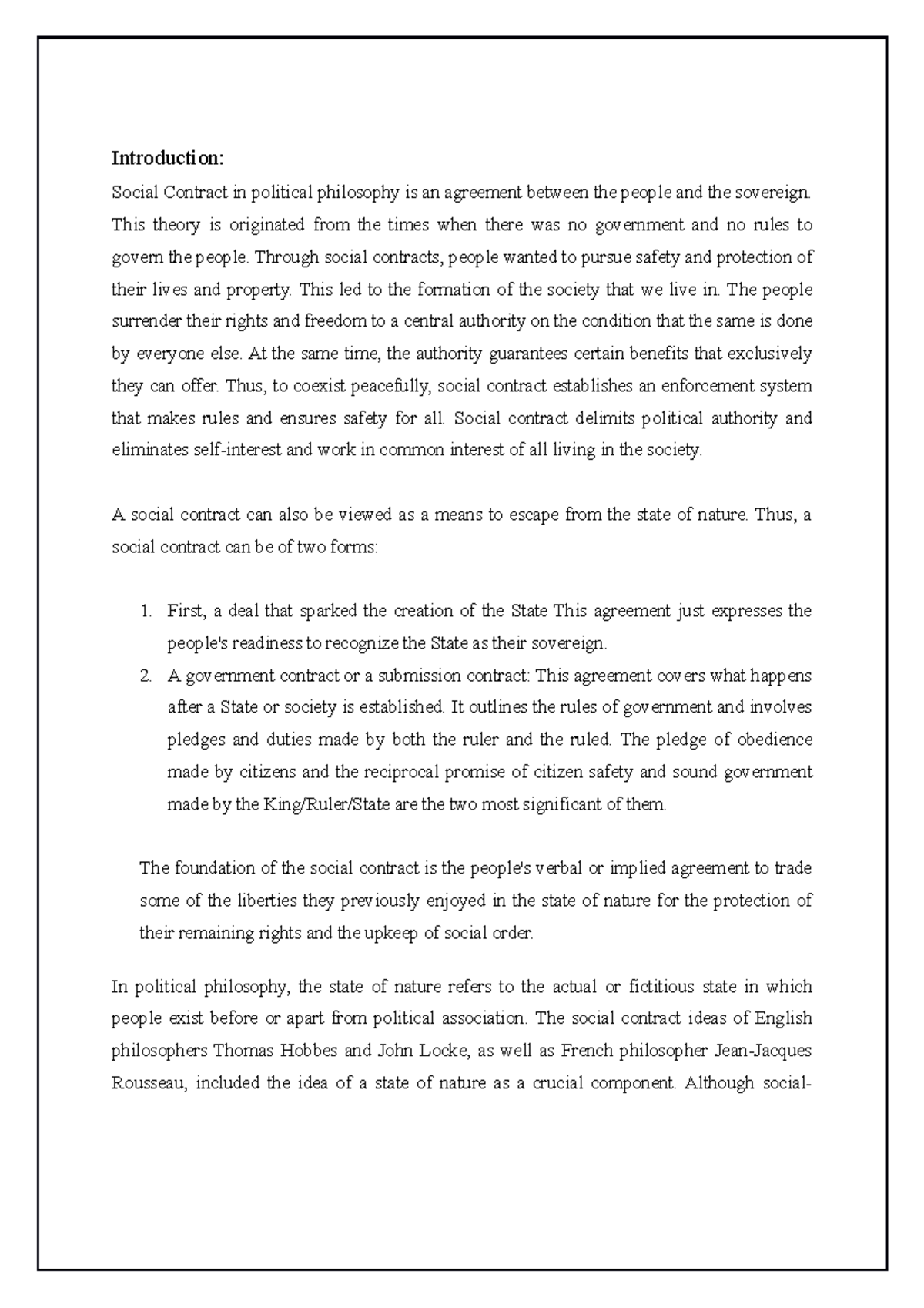 Social Contract - Introduction: Social Contract in political philosophy ...