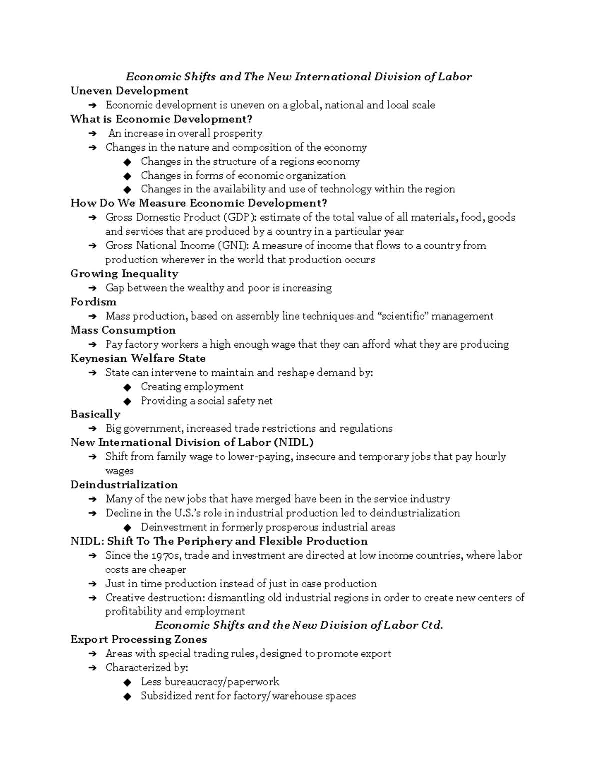 10.04.2021 Lecture Notes - Economic Shifts and The New International ...