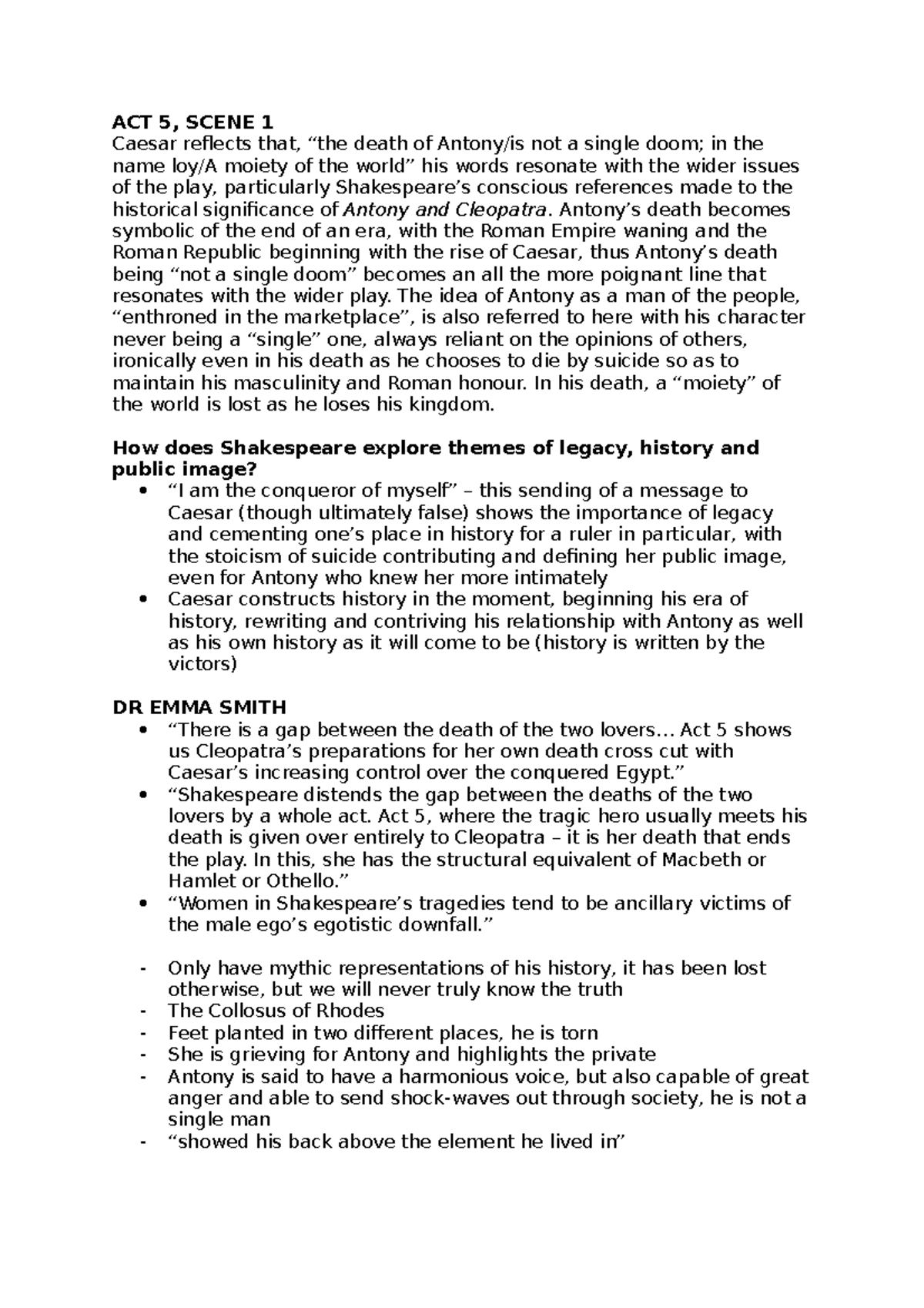 Antony and Cleopatra - Act 5 - ACT 5, SCENE 1 Caesar reflects that ...