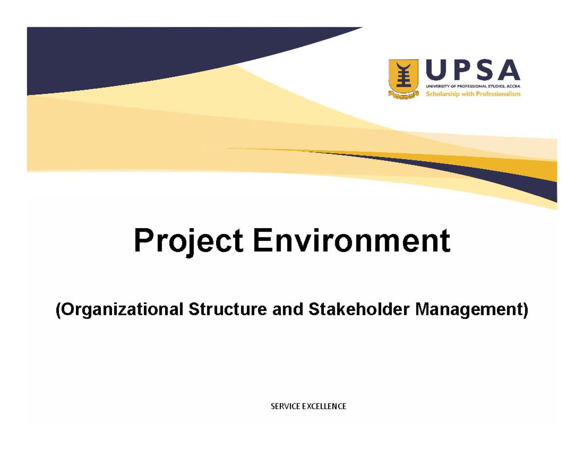 Project Environment - Project Environment (Organizational Structure and ...
