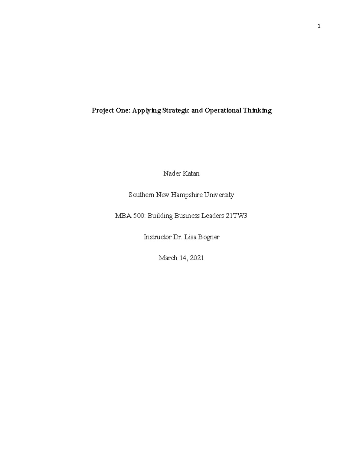 Project One Memo Module One Project One Applying Strategic And