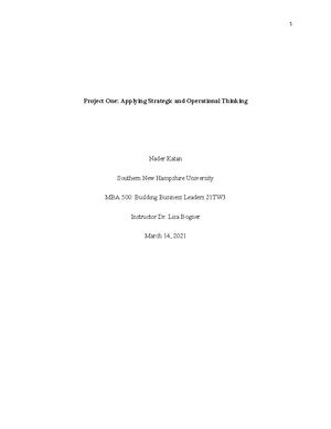 Project Three Executive Summary - 1 Project Three: Executive Summary ...