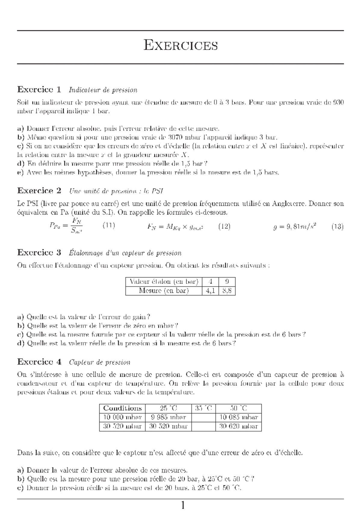 TD2 Capteurs et chaines de mesure - Electrotechnique et Electronique de puissance - Studocu