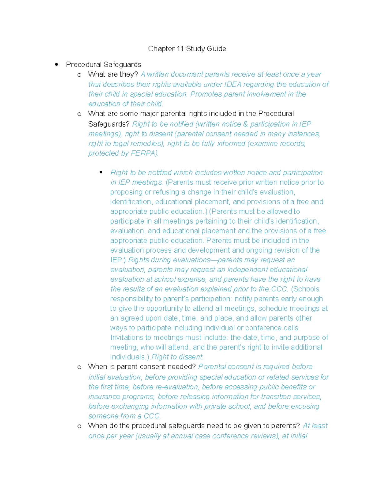 Chapter 11studyguide - Summary Legal And Procedural Foundations Of ...