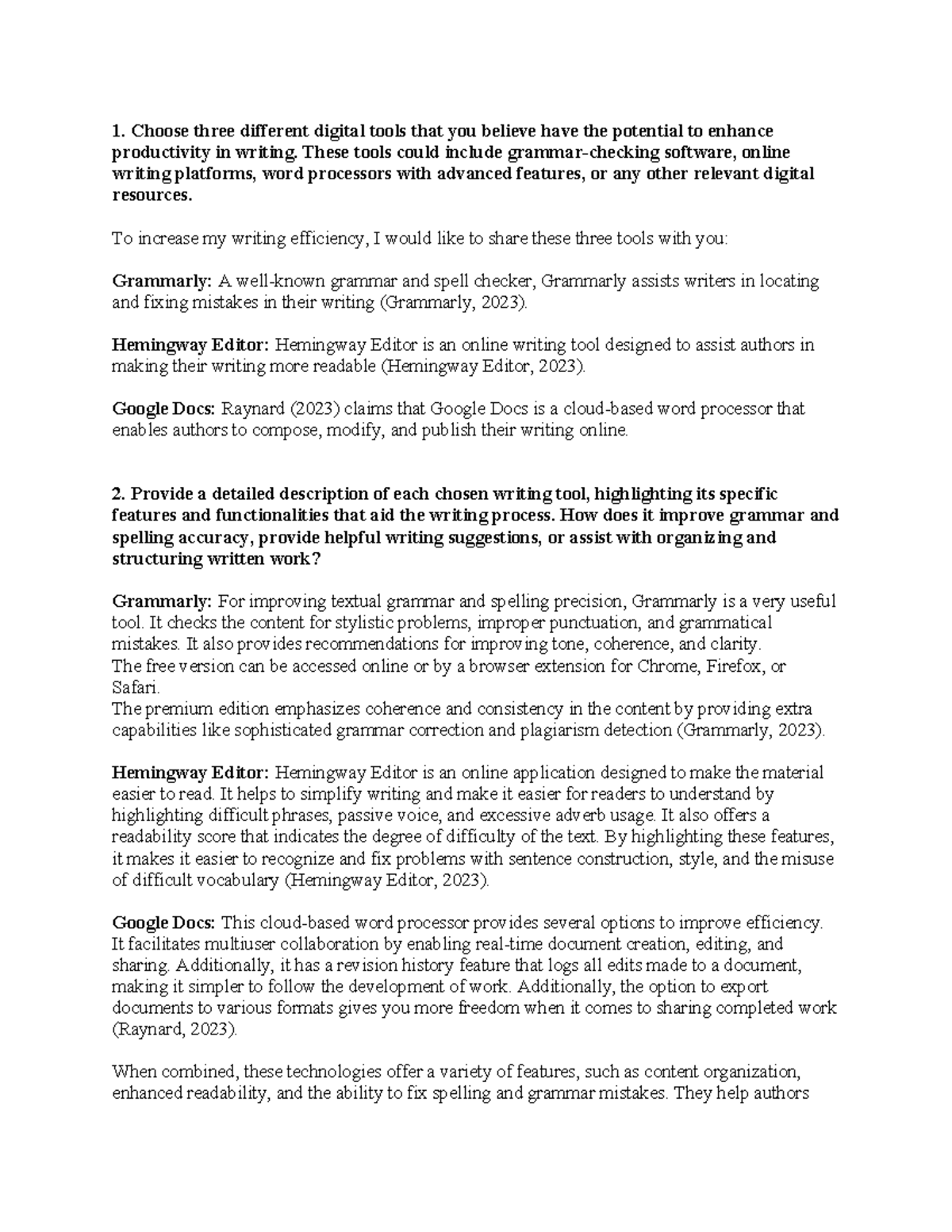 Assignment Activity Unit 3 - Choose three different digital tools that ...