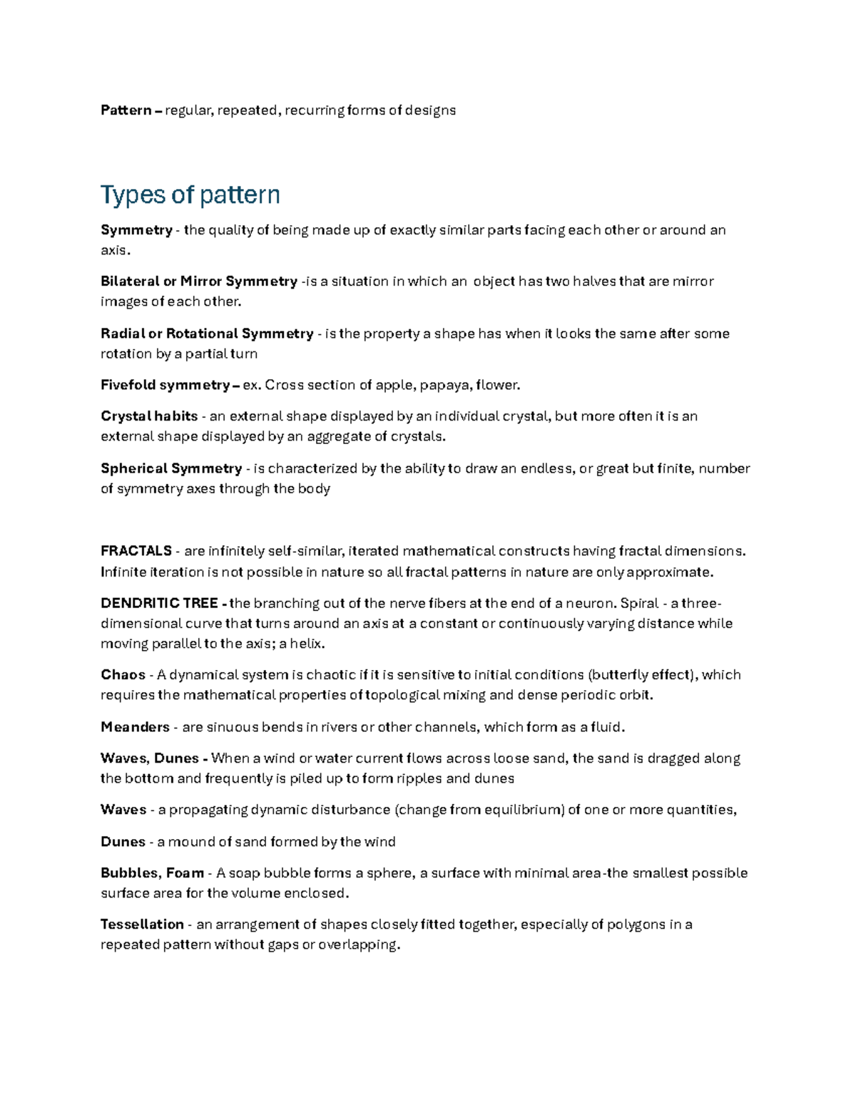 Math-quiz-one - quiz 1 coverage - Pattern – regular, repeated ...