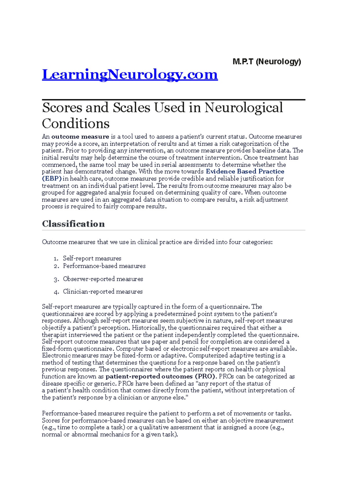 Neurological scales and scores - M.P (Neurology) LearningNeurology Your ...