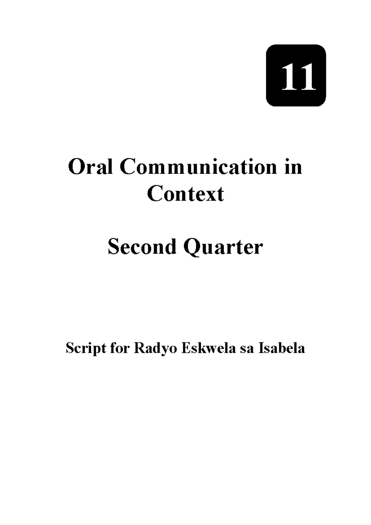 Pdfcoffee - broadcasting script - Oral Communication in Context Second ...