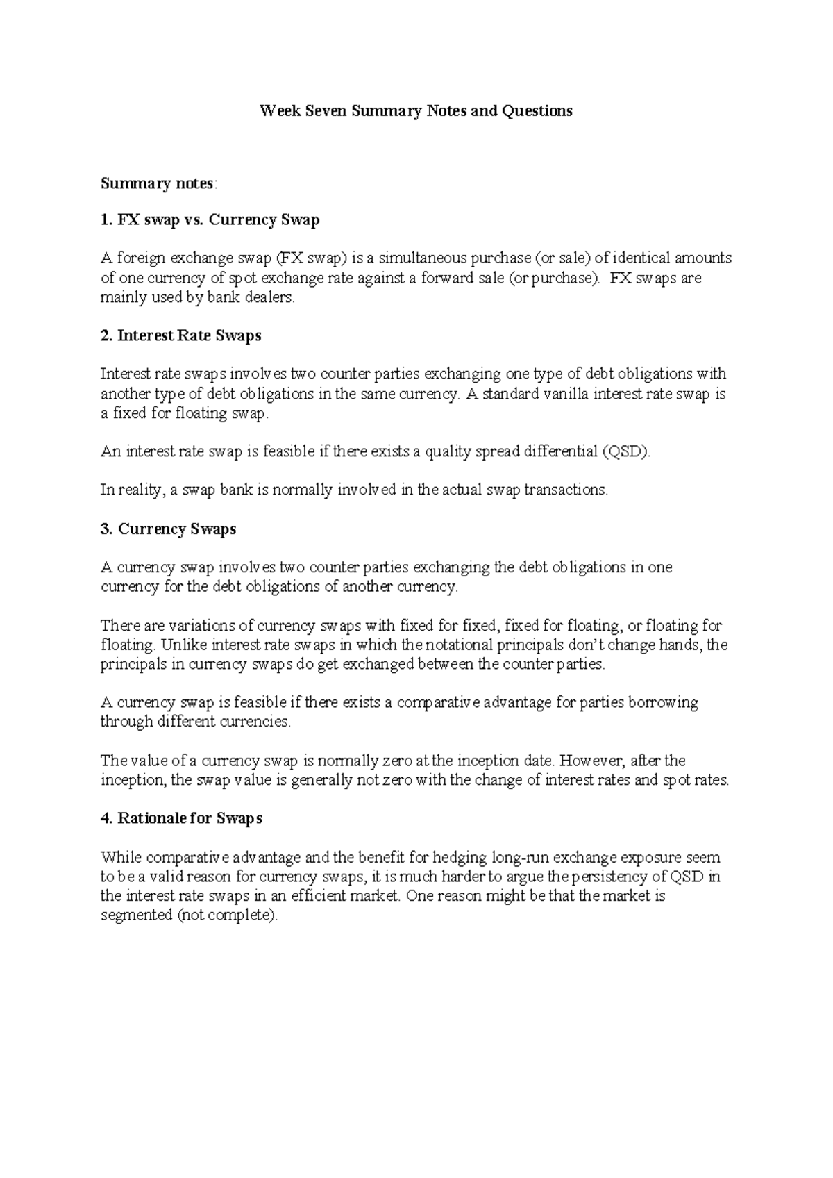 Week 7 - tutorial question - Week Seven Summary Notes and Questions ...