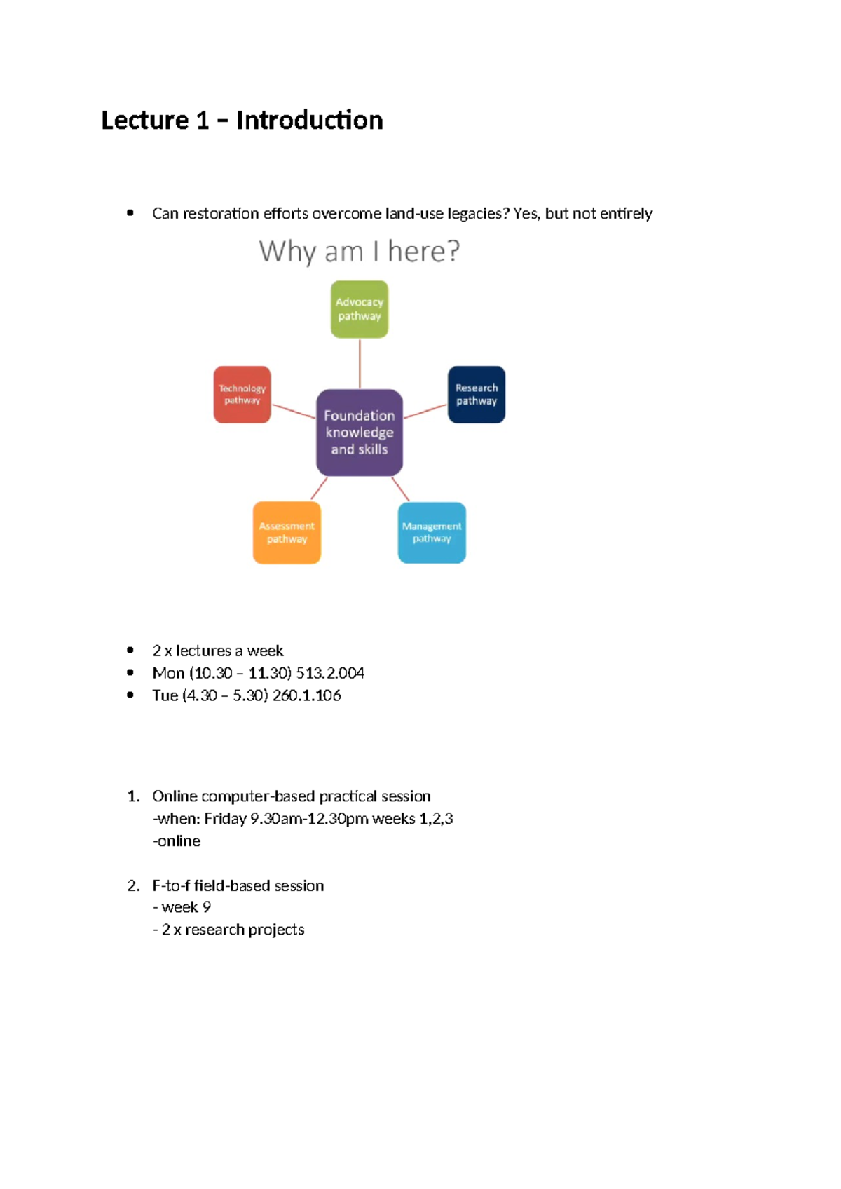 Lec1 Introduction to ecology - Lecture 1 – Introduction Can restoration ...