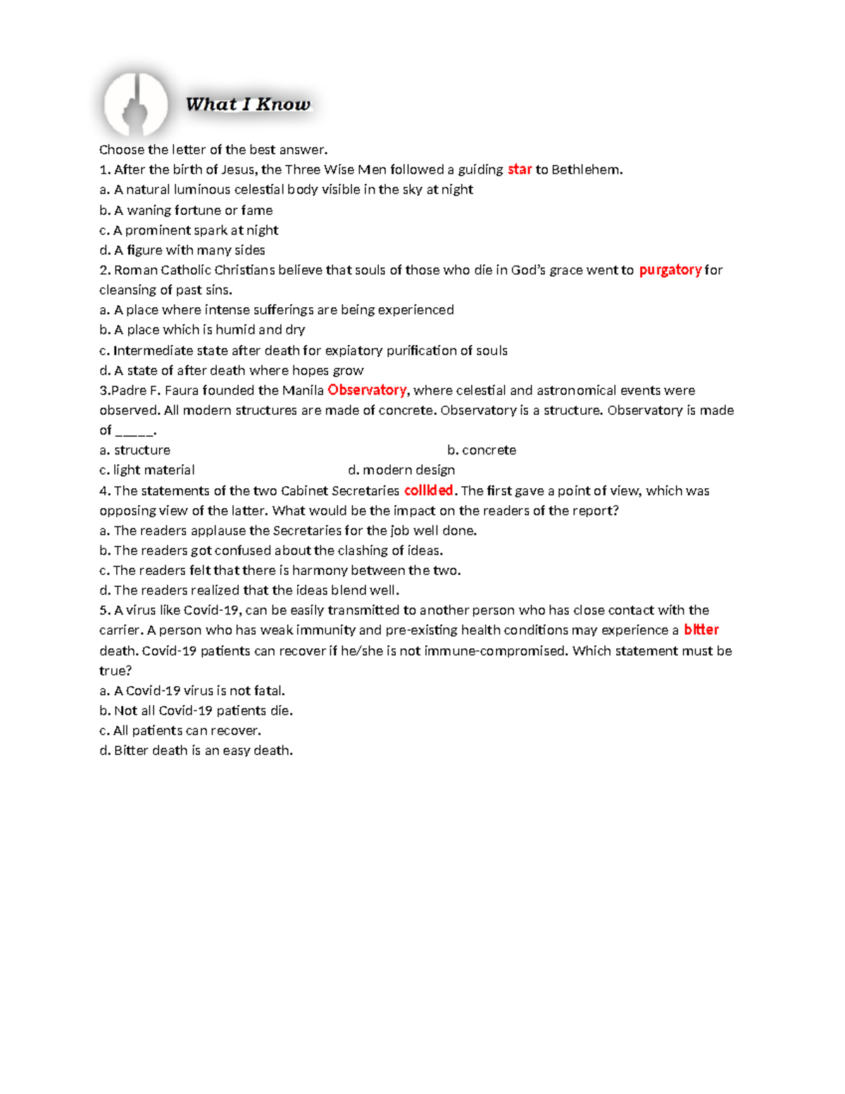 Question - xdss - Choose the letter of the best answer. After the birth ...