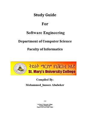 Oly Computer Science Model Exit Exam - Admas University Faculty of Informatics Department of ...