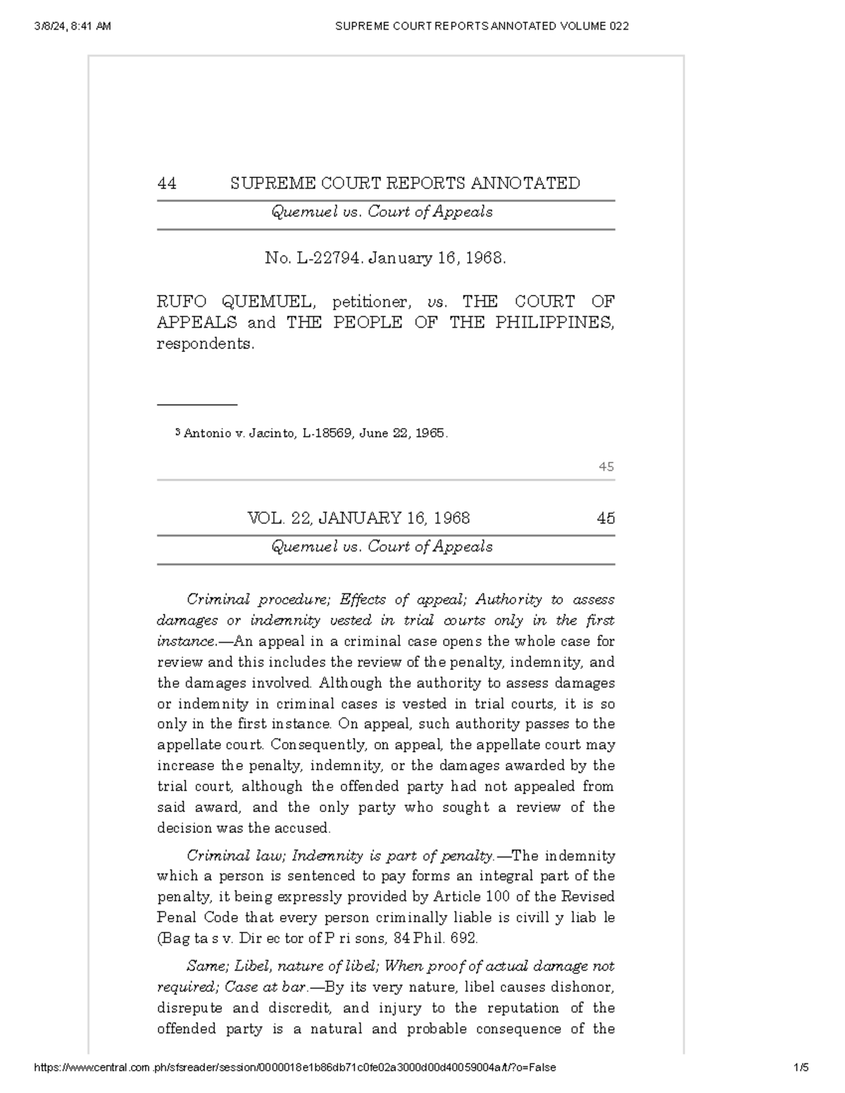 15. Quemel vs. CA - digest - 44 SUPREME COURT REPORTS ANNOTATED Quemuel ...
