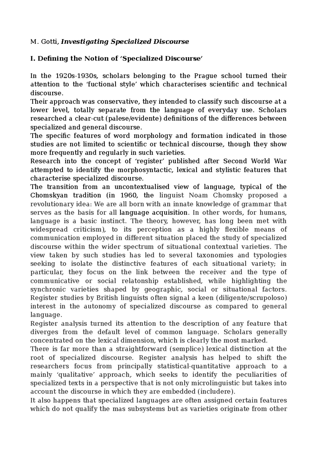M. Gotti, Investigating Specialized Discourse - M. Gotti, Investigating ...