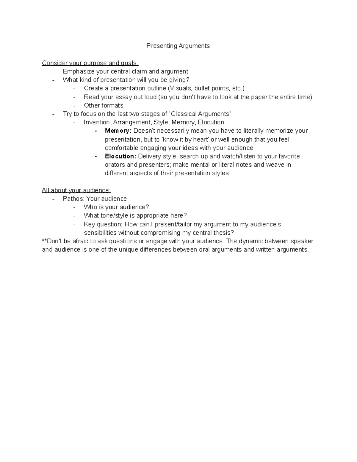 RHET 1302 Chapter 15 Notes Presenting Arguments - Presenting Arguments ...