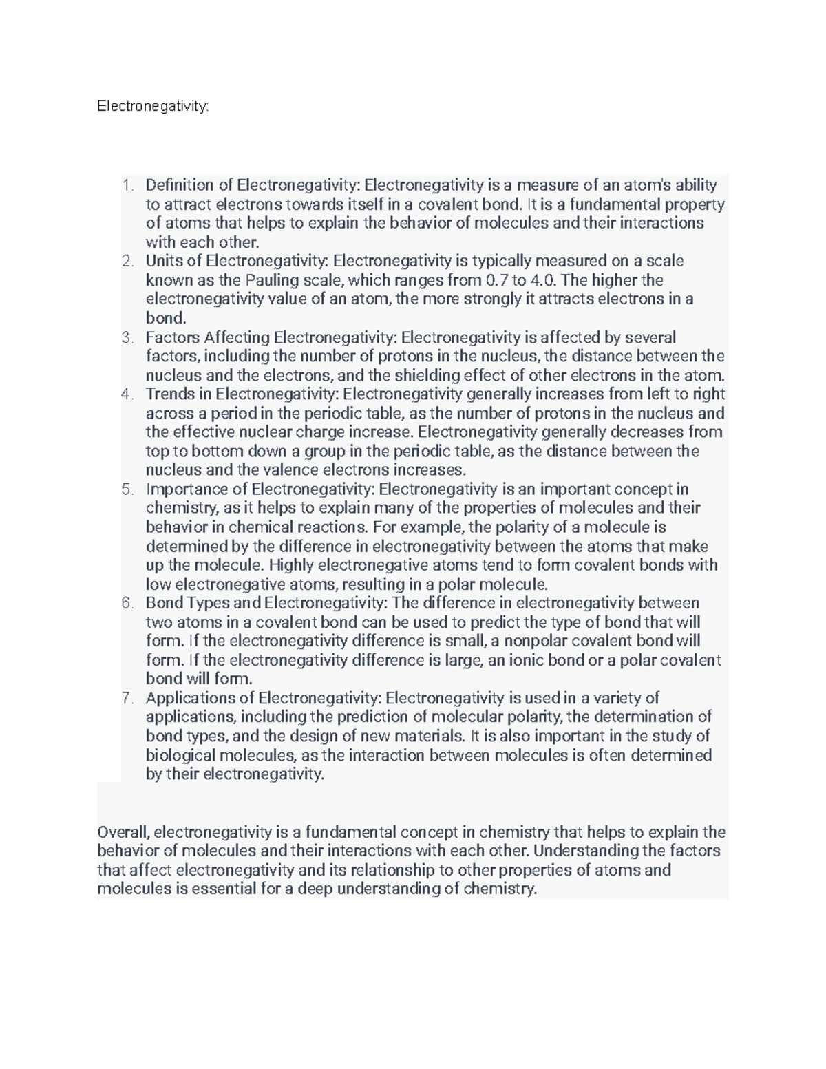 Electronegativity - It is a fundamental property of atoms that helps to ...