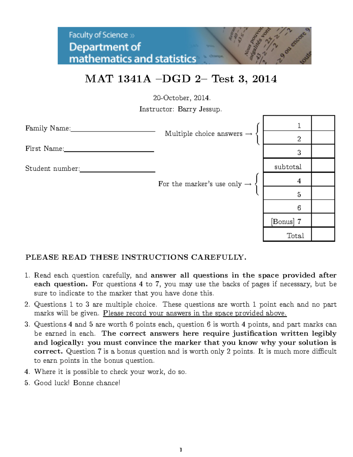 F14t3b - fall 2014 test 3 - MAT 1341A –DGD 2– Test 3, 2014 20-October ...