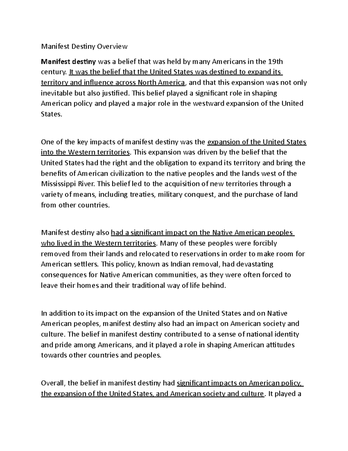 Document 84 - Manifest Destiny Overview - Manifest Destiny Overview ...