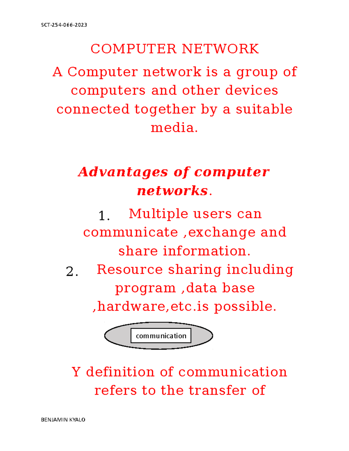 Networking Edited - made for self practice - COMPUTER NETWORK A ...