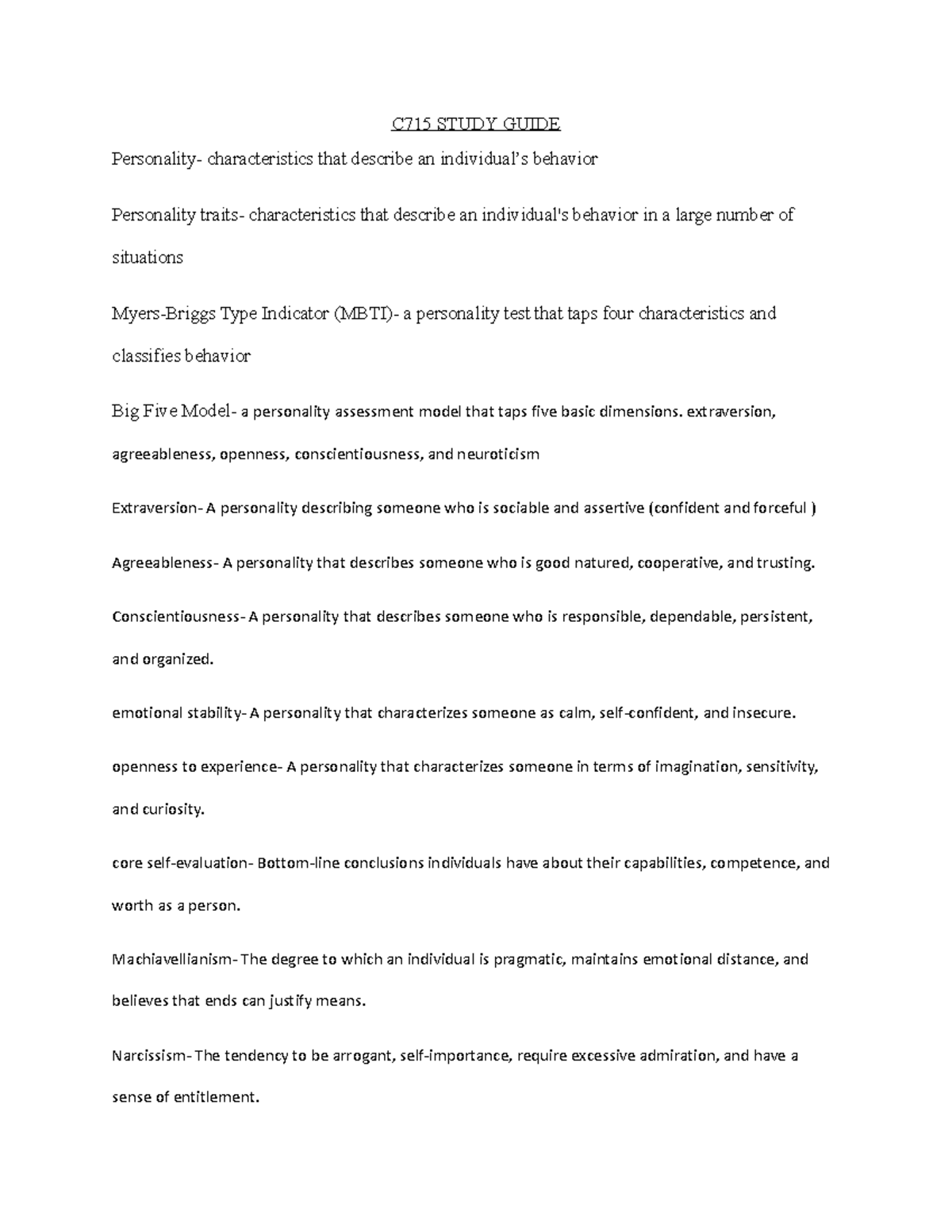 C715 Study Guide - Notes over course material - C715 STUDY GUIDE ...