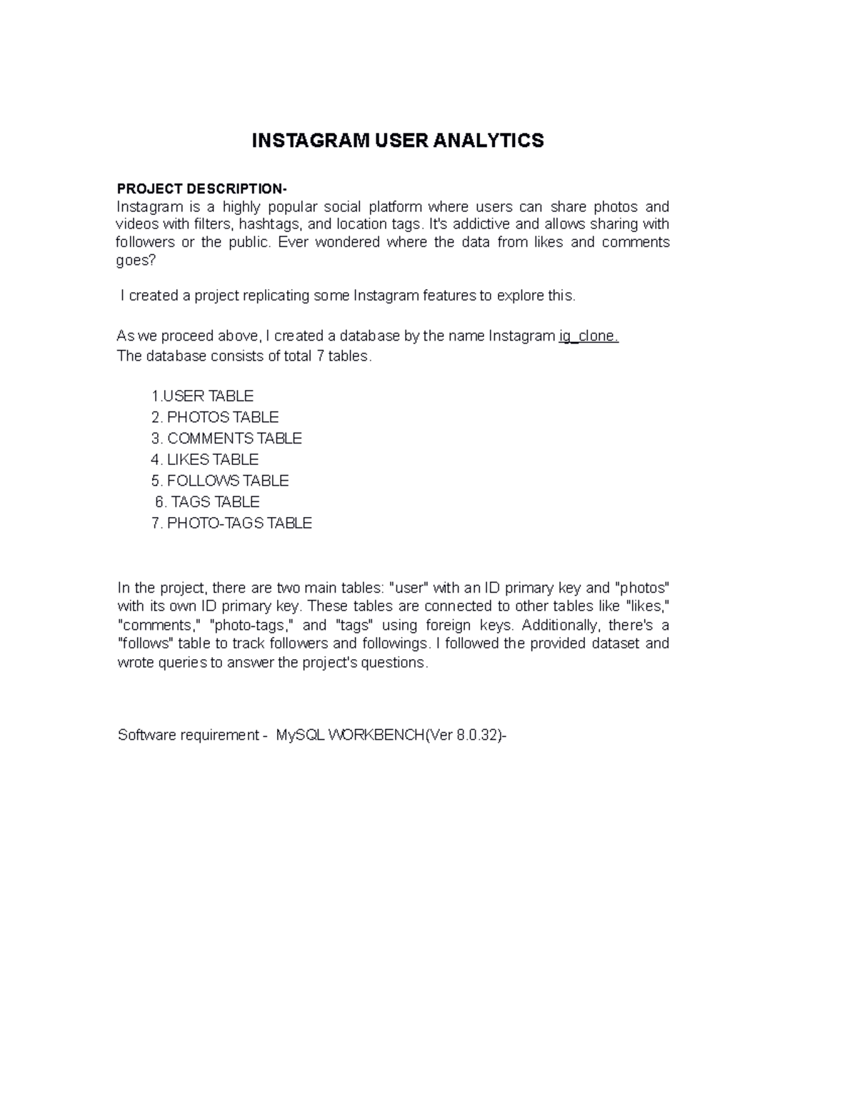 Instagram User Analytics - INSTAGRAM USER ANALYTICS PROJECT DESCRIPTION ...