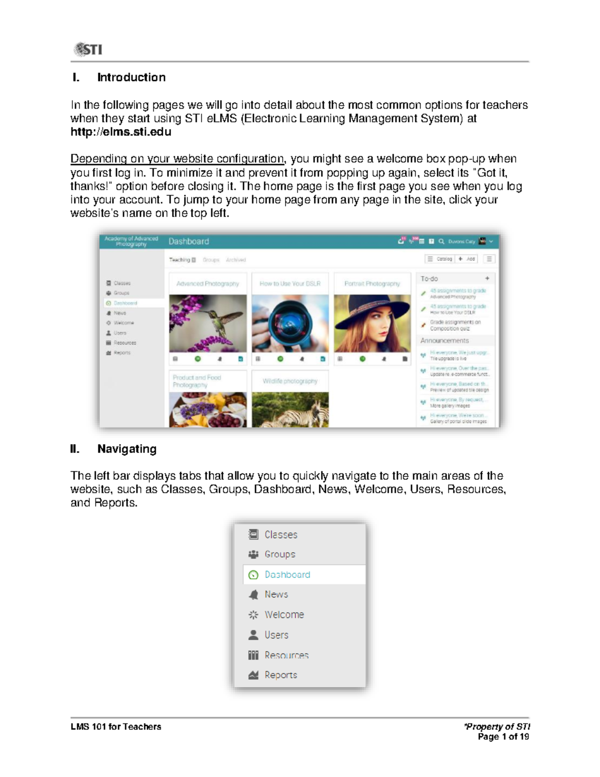 LMS 101 for Teachers - Lecture notes 1 - LMS 101 for Teachers *Property ...