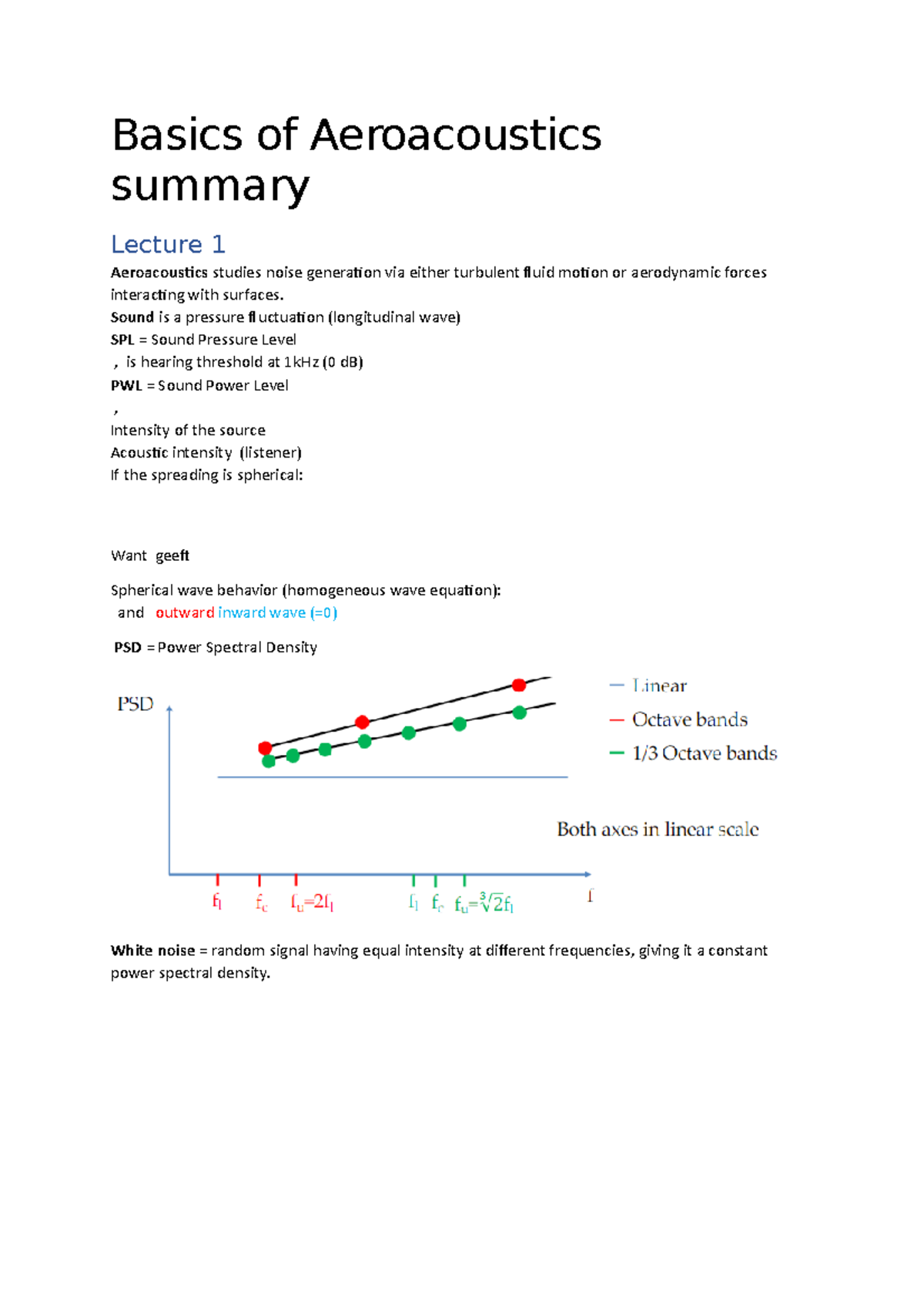 Basics of Aeroacoustics summary - Basics of Aeroacoustics summary ...